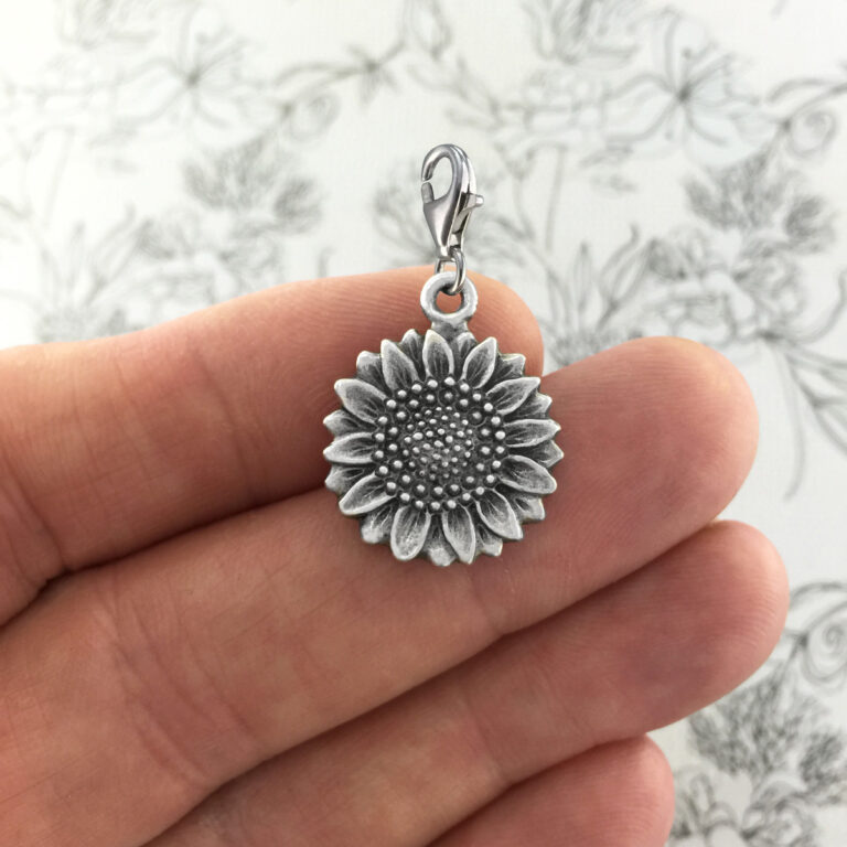Sunflower Pewter Charm Premium Australian Made Gift by Oz Art Studios