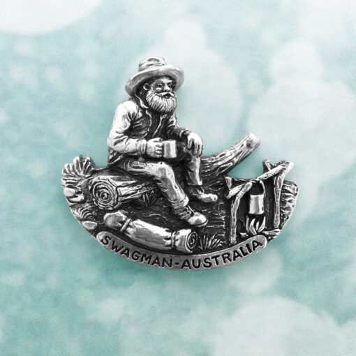 Swagman Australian Souvenir Pewter Fridge Magnet Premium Australian ...