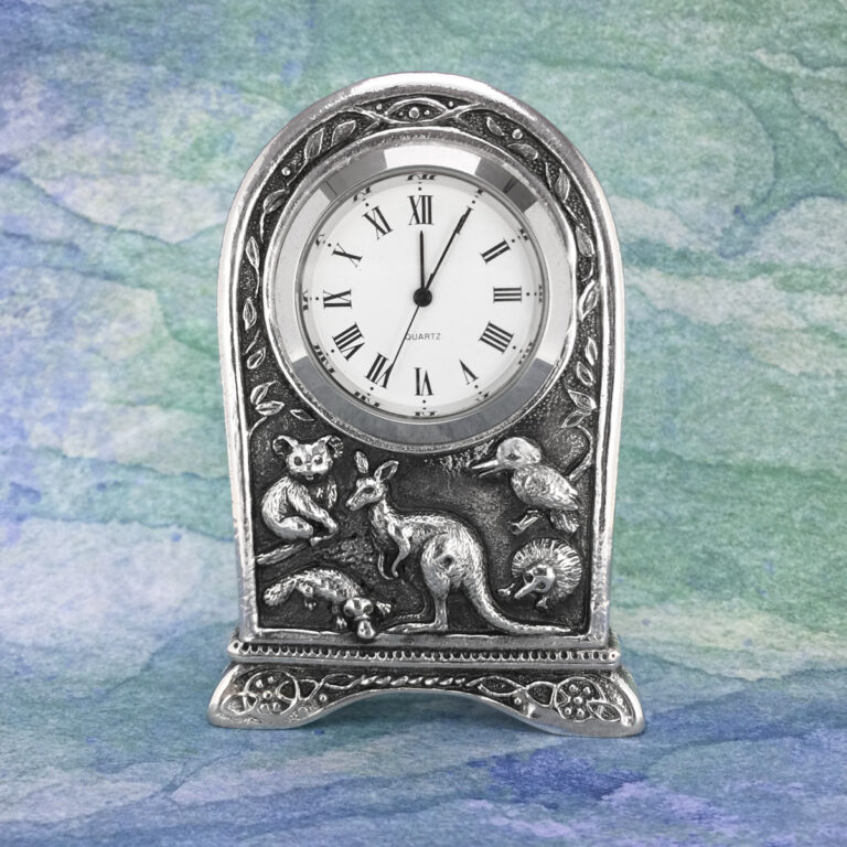 Kangaroo & Friends Australian Souvenir Pewter Clock Premium Australian ...