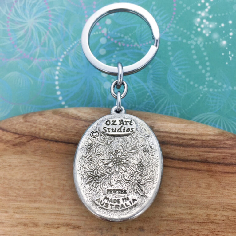 Kookaburra Australian Souvenir Keyring in Nature Setting with Green ...